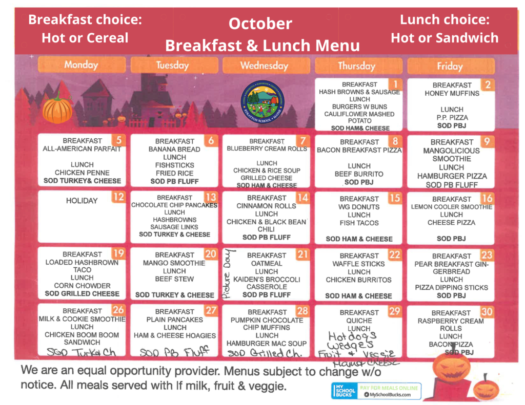 Calendars & Lunch/Breakfast Menus – Stratton School