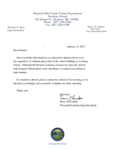 Attendance Letter from Mr. London. – Stratton School