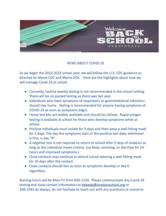 Welcome Back to School From Nurse Trisha – Stratton School